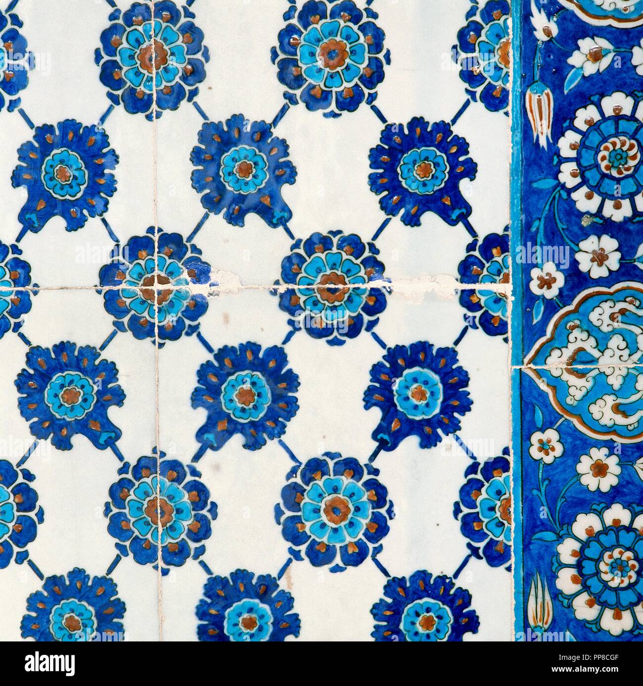 Turkey. Istanbul. Mosque of Rusten Pasha. Ottoman style. Ceramic tiles ...