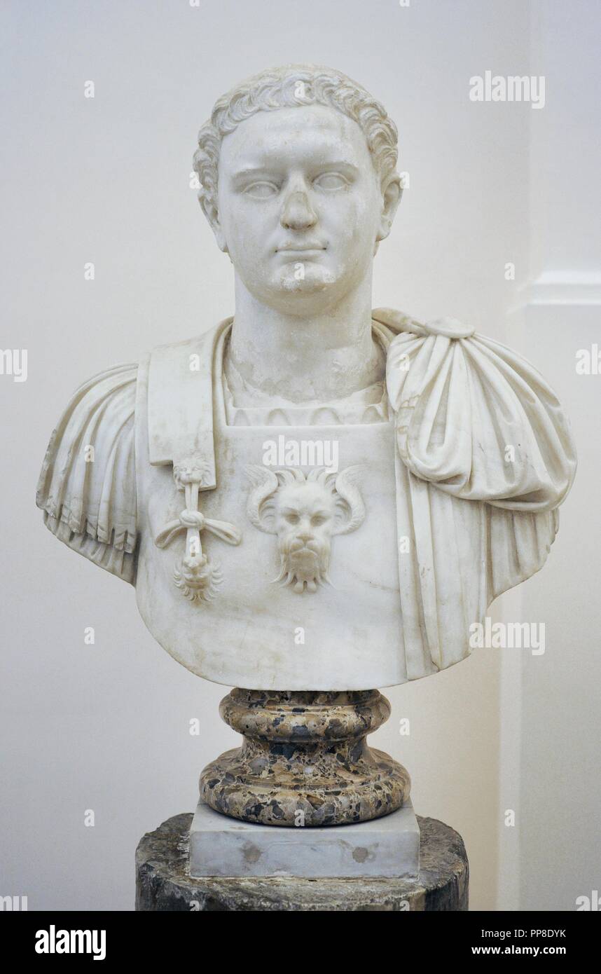 Emperor Domitian (51-96 AD). Flavian Dynasty. Modern bust by the ...