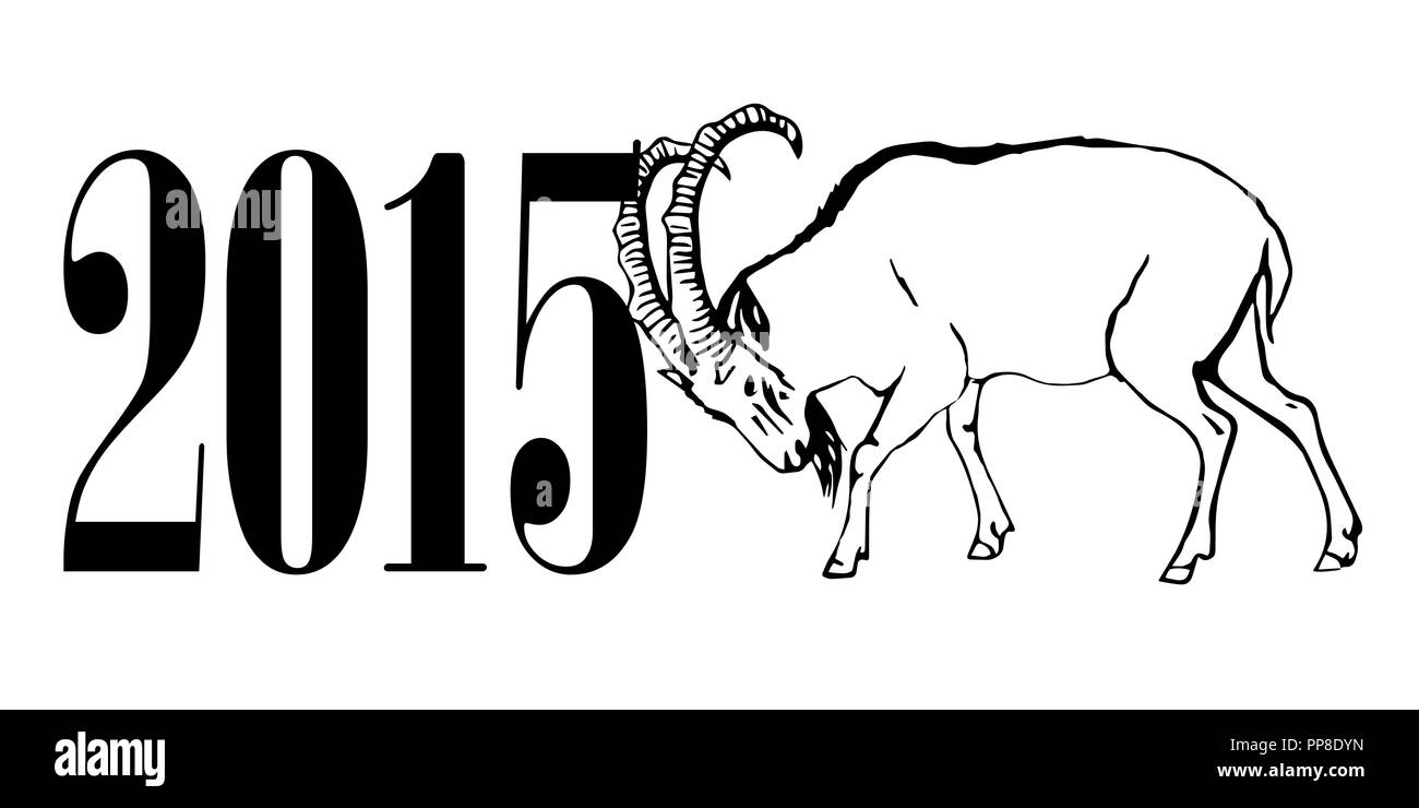 Vector illustration of symbol of 2015, the goat Stock Vector Image ...
