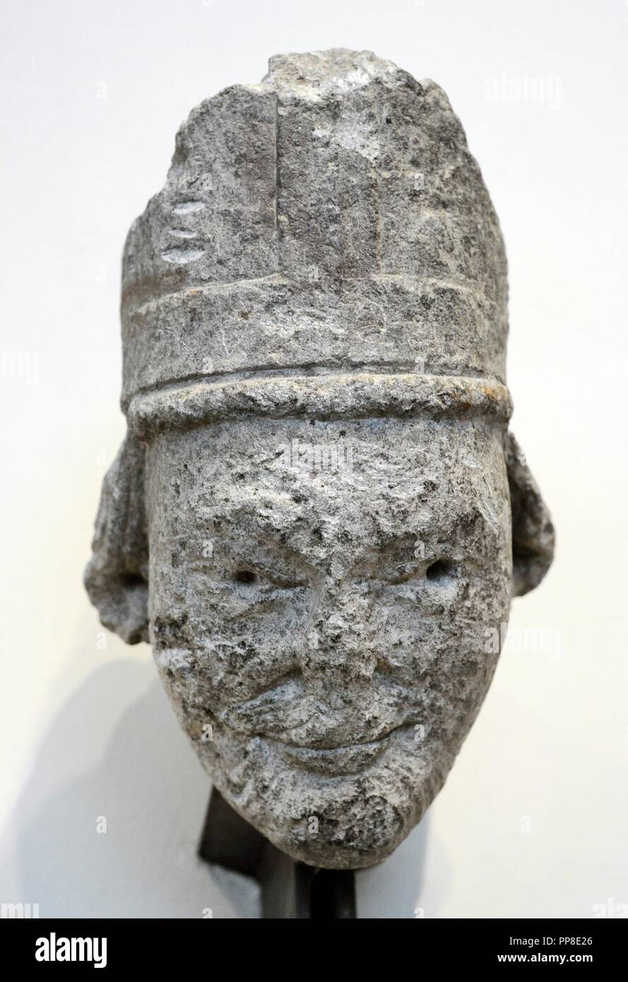 Bishop's head. Probably form st. Hallvard's Church. Ca. 1300 ...