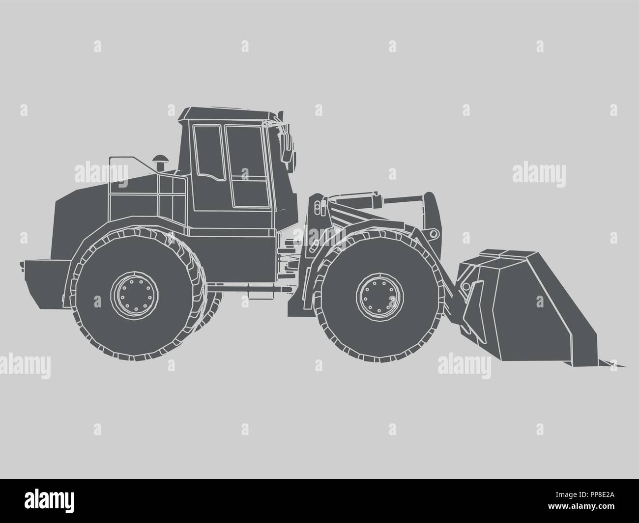 Bulldozer Drawing Side View