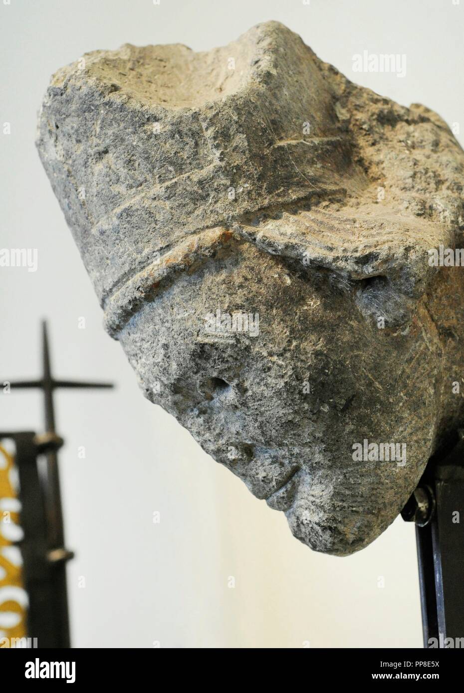 Bishop's head. Probably form st. Hallvard's Church. Ca. 1300 ...