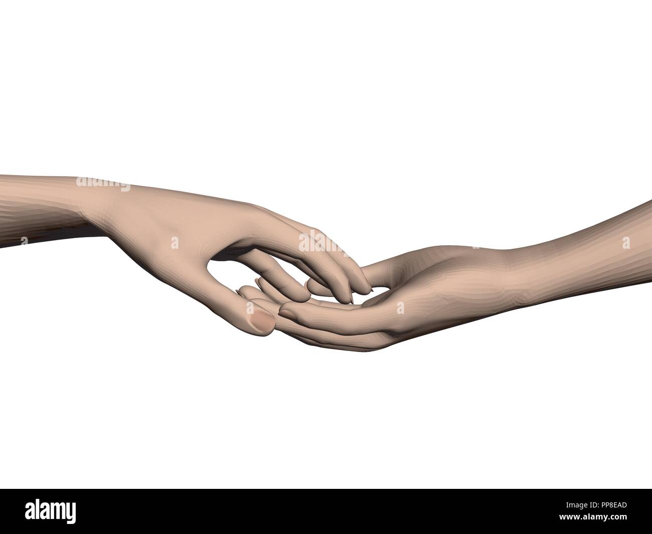 Hands touching each other. 3D. Vector illustration Stock Vector Image ...