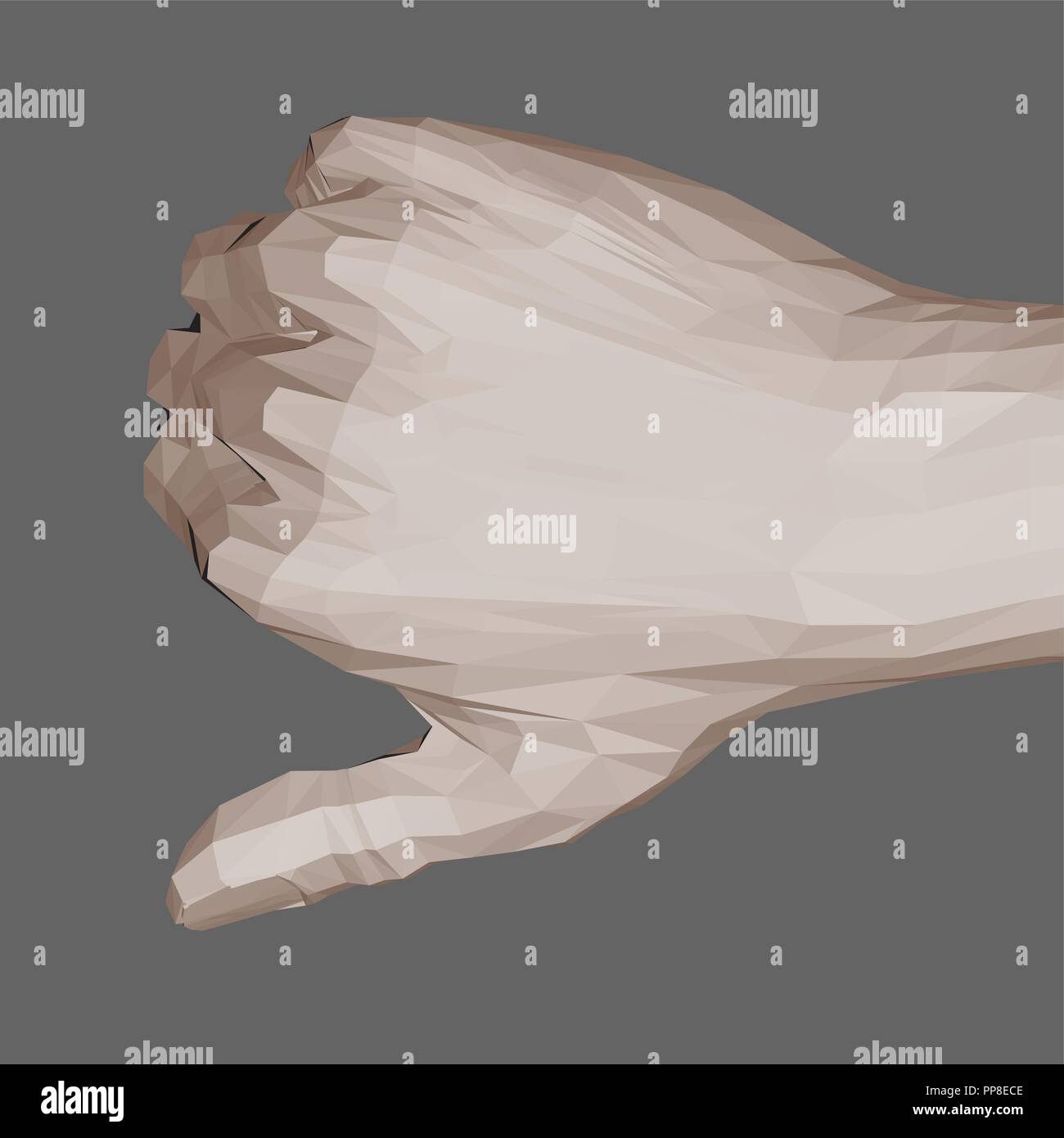 Polygonal human hand with thumb down. Vector illustration. 3D Stock ...