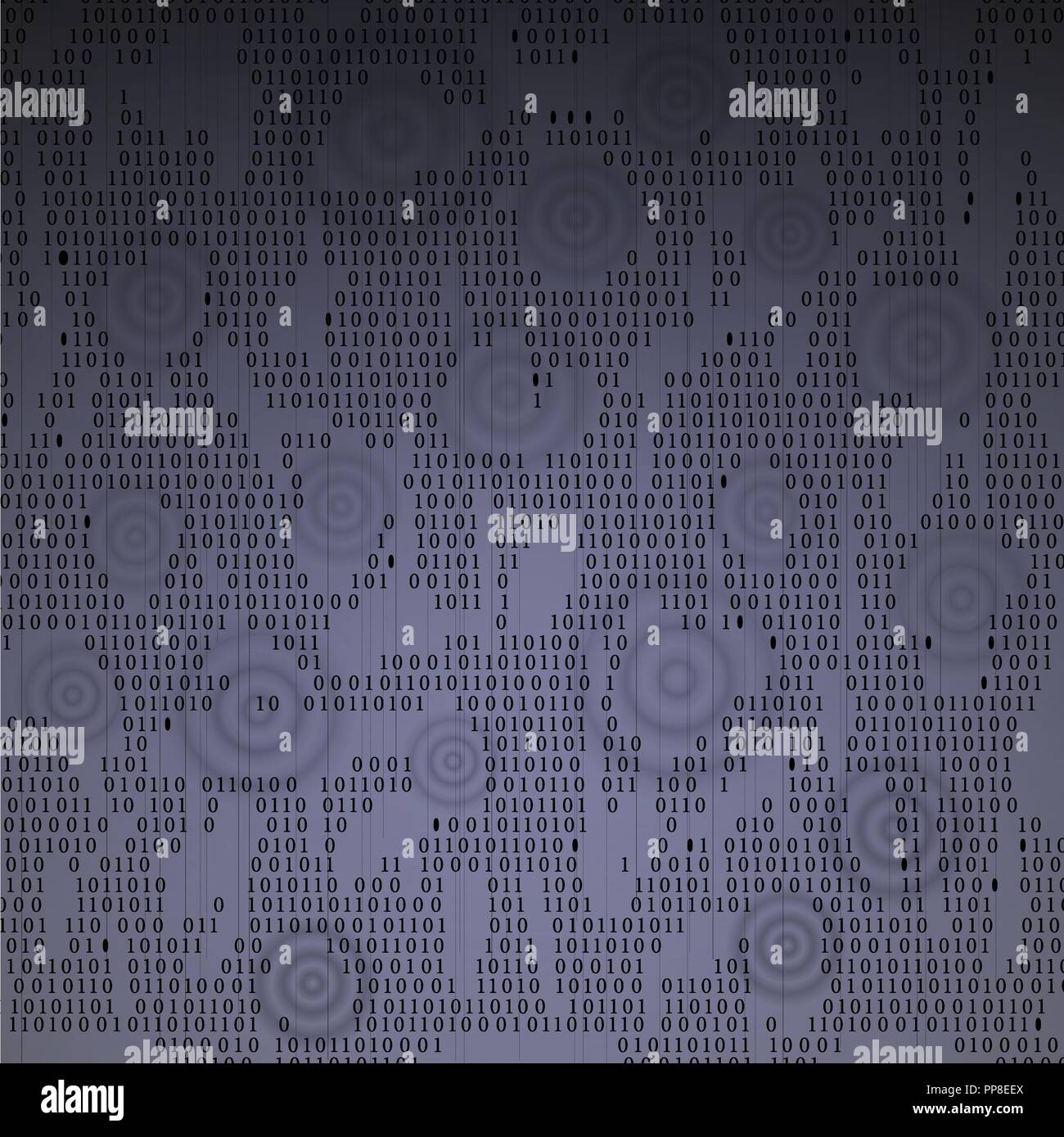 Conceptual background with abstract data corruption. The zeros and ones ...