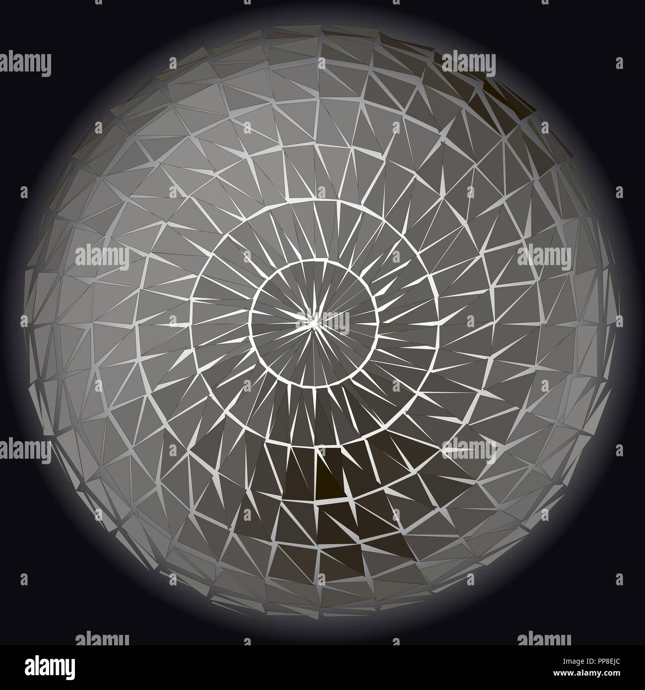 Vector illustration of a sphere consisting of fragments. 3D Stock ...