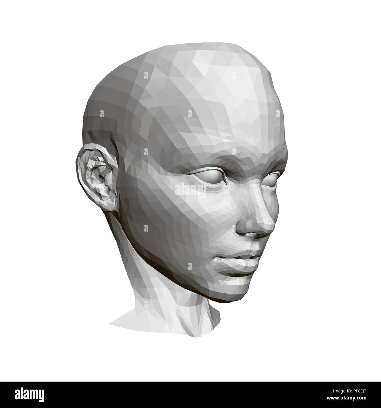 Vector illustration of a girl face. 3D is polygonal. EPS 8 Stock Vector ...