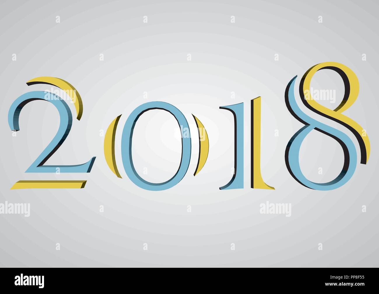 2018 year in 3d style, decorative font. Vector illustration Stock ...