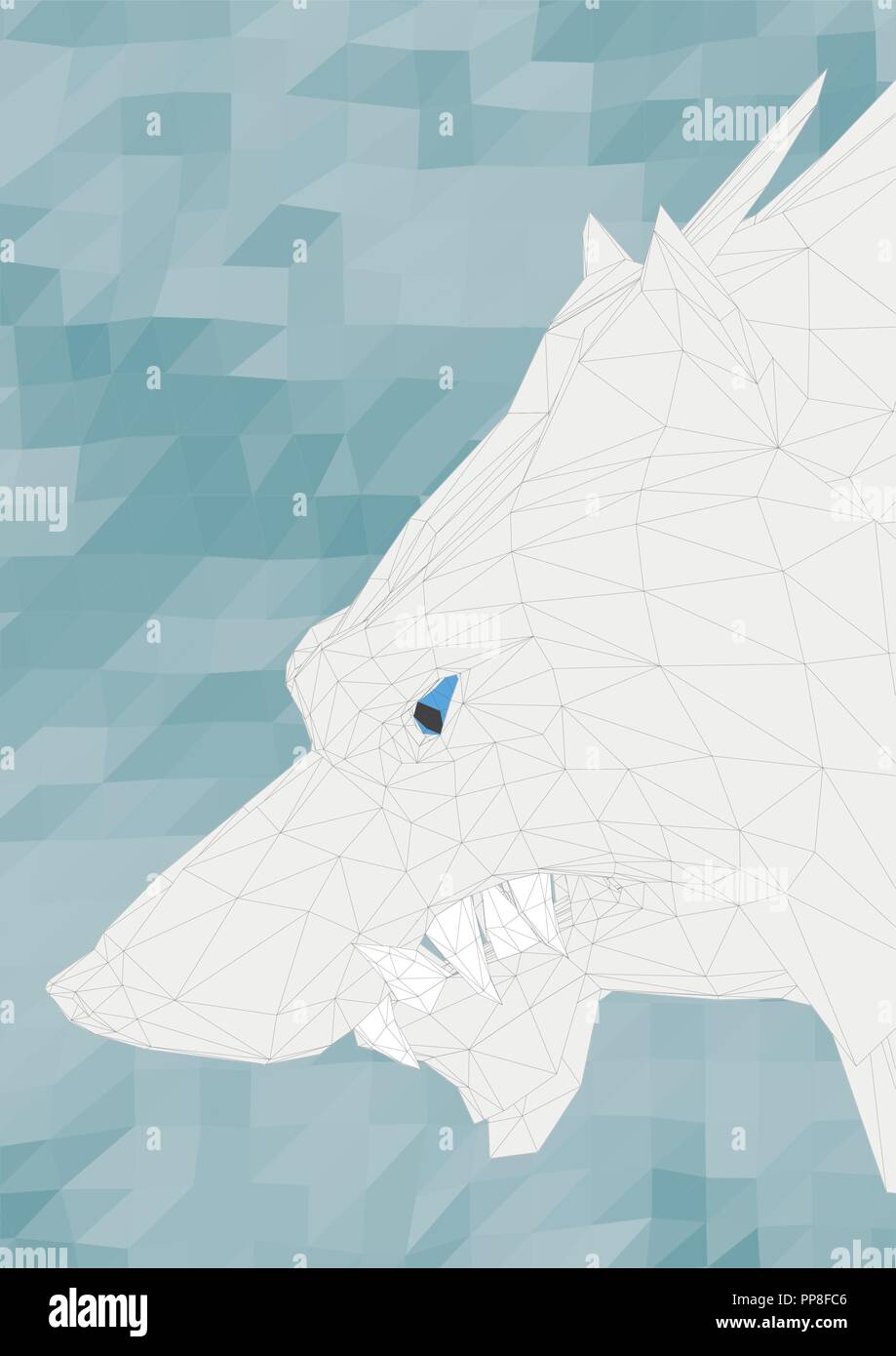 Polygon art with white wolf. Vector illustration Stock Vector Image ...
