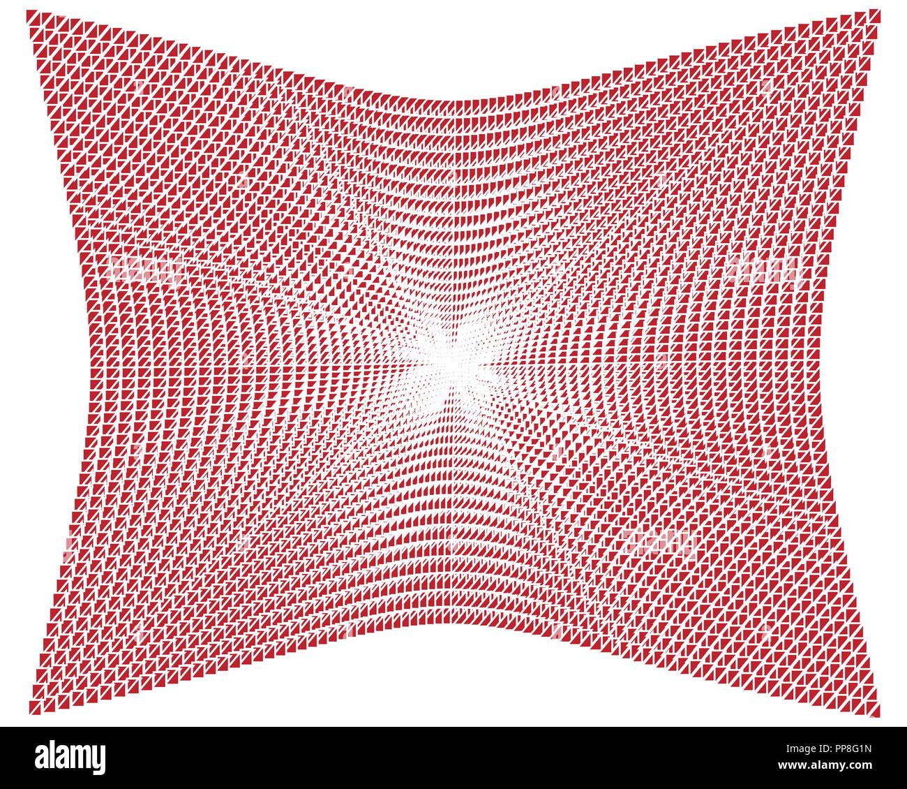 Background with a square having a squeezing effect. Visual illusion. A ...