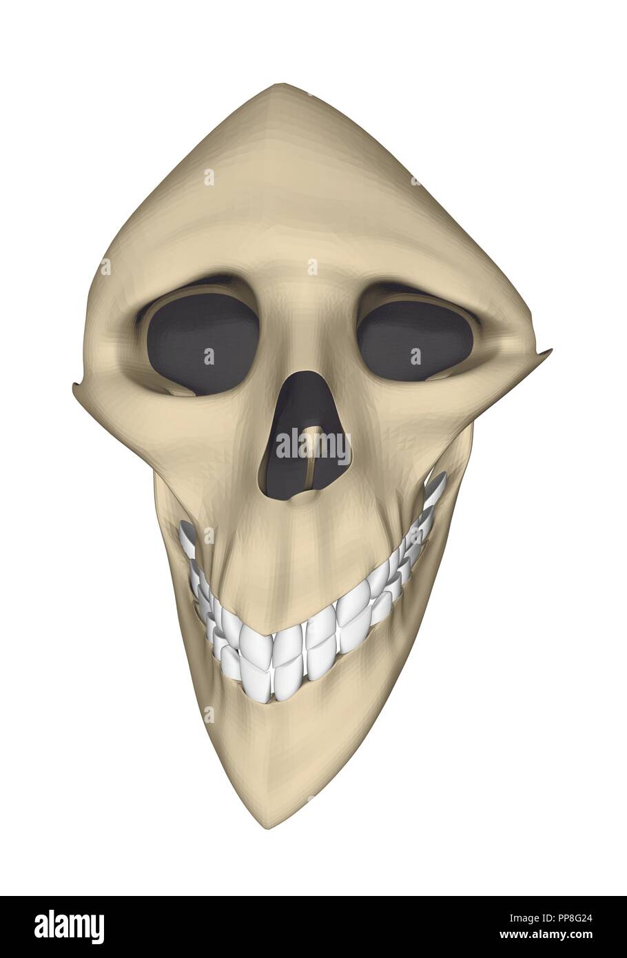 Deformed human skull in cartoon style. 3D. Vector illustration Stock ...