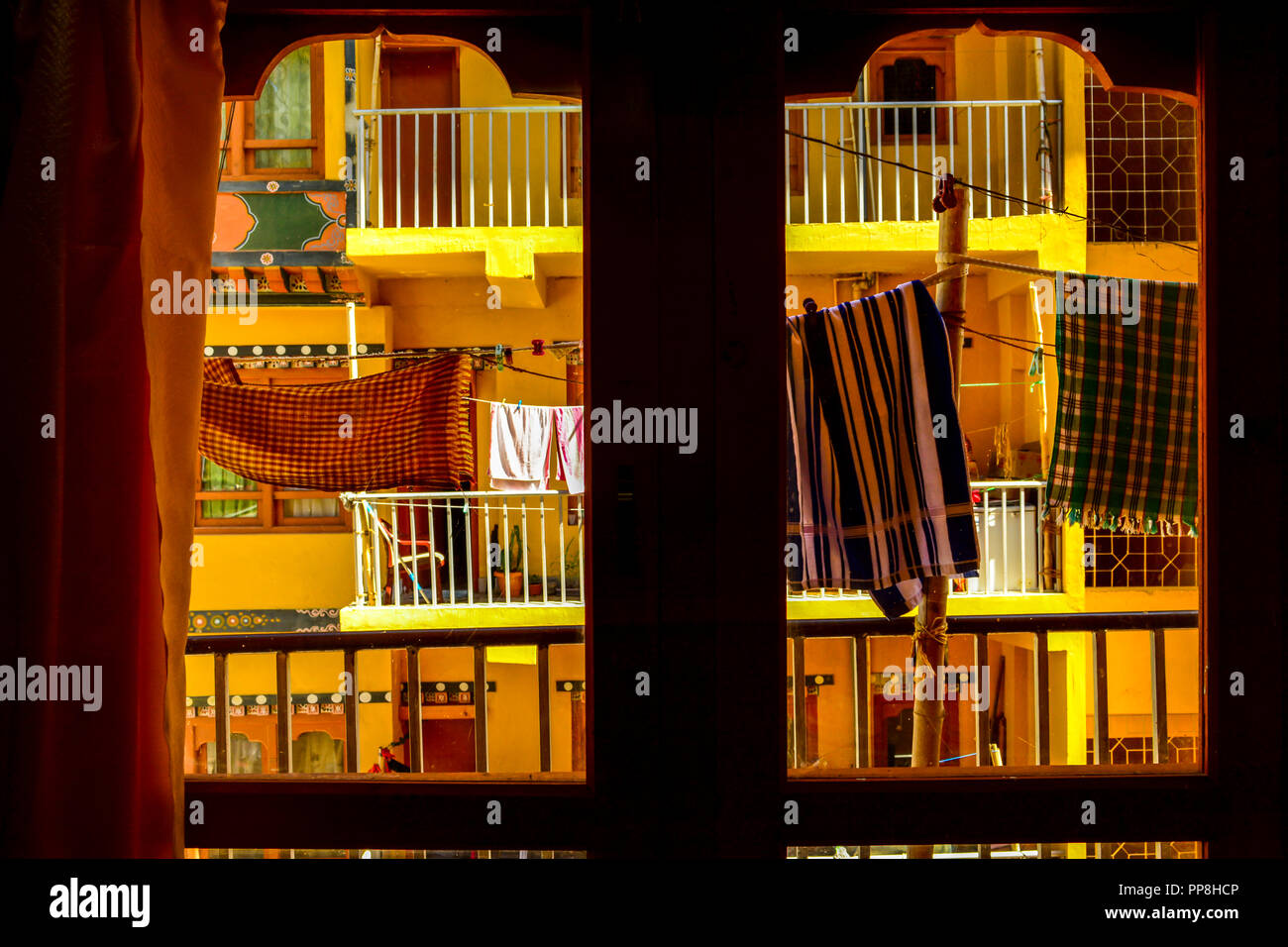 Apartment balcony window view Stock Photo - Alamy