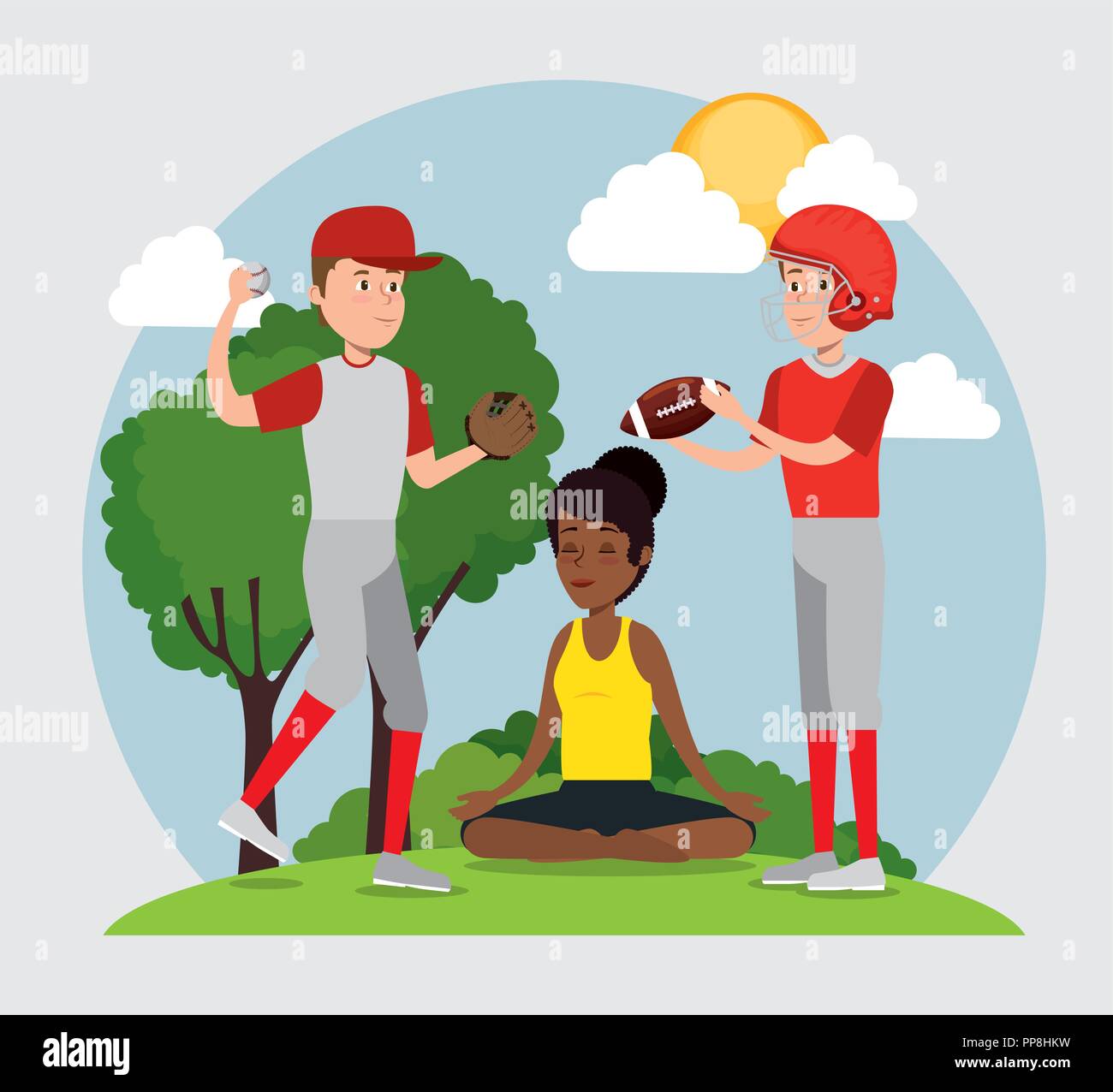 group of athletes practicing sport Stock Vector Image & Art - Alamy