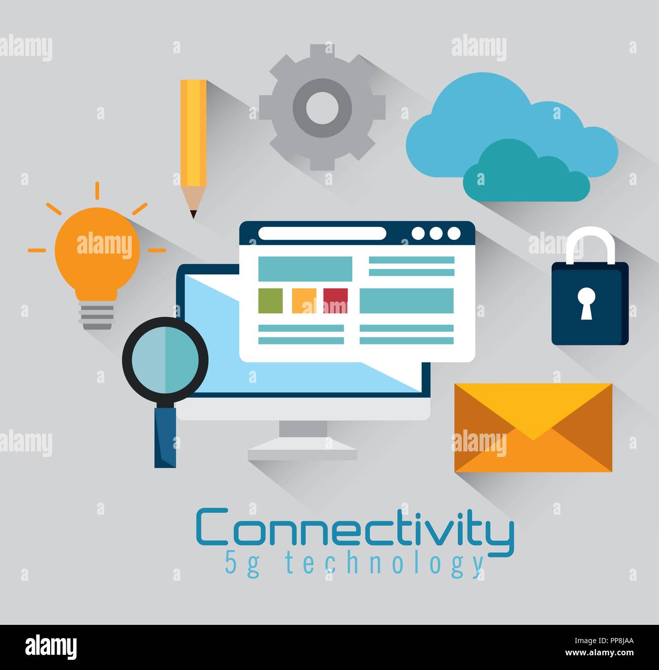 Monitor connectivity Stock Vector Images - Alamy
