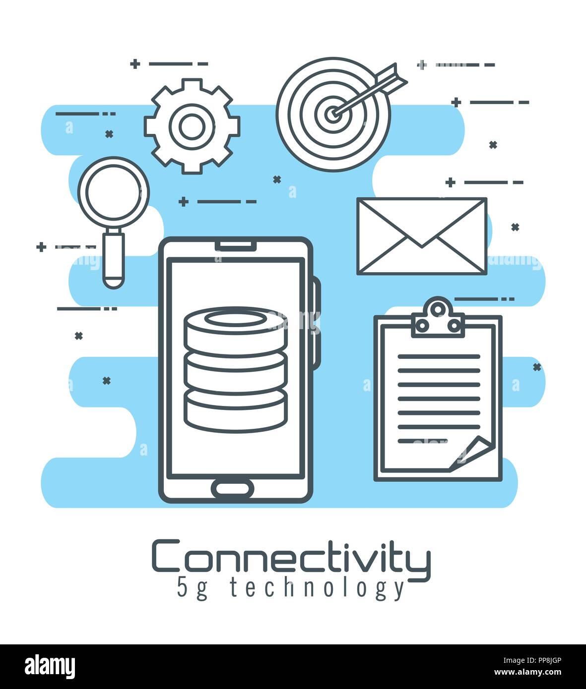 smartphone with connectivity 5g technology Stock Vector Image & Art - Alamy