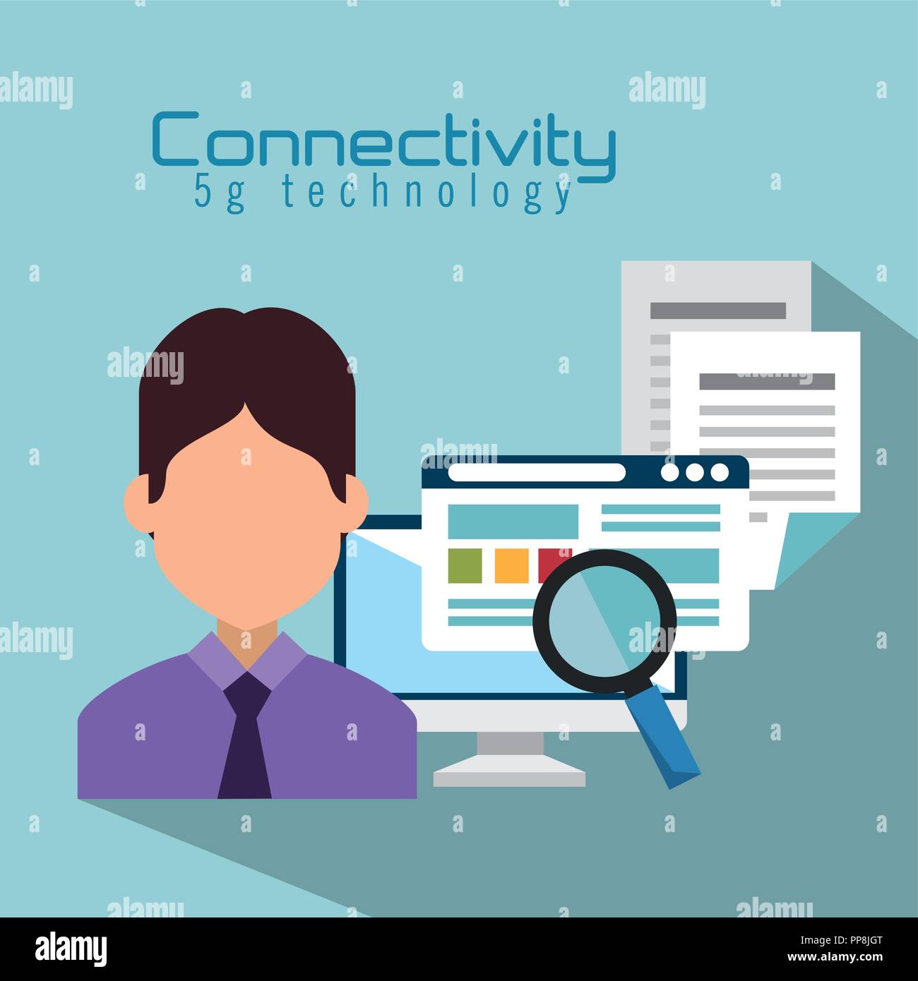 desktop computer with connectivity 5g tech Stock Vector Image & Art - Alamy