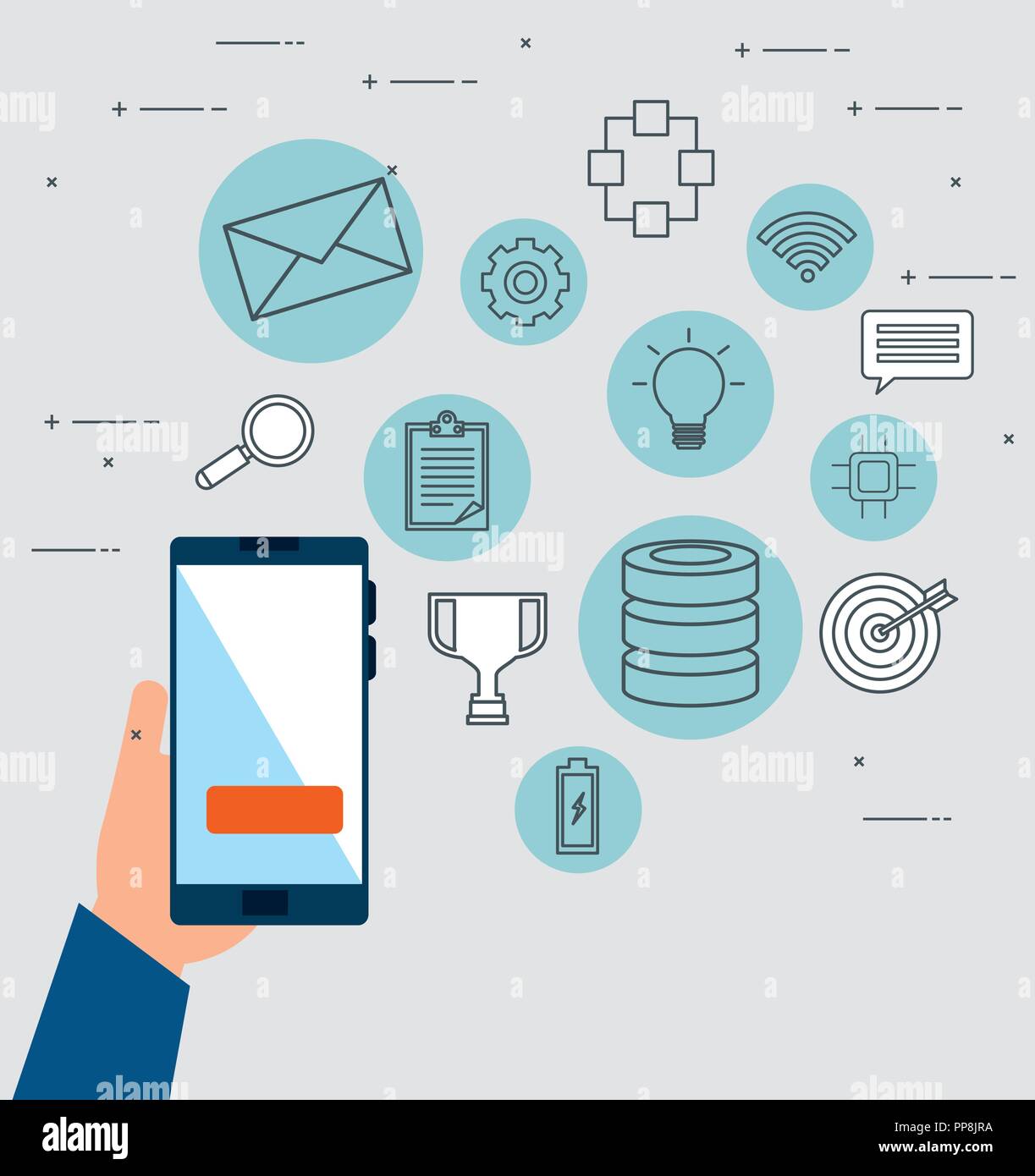 smartphone with connectivity 5g technology Stock Vector Image & Art - Alamy