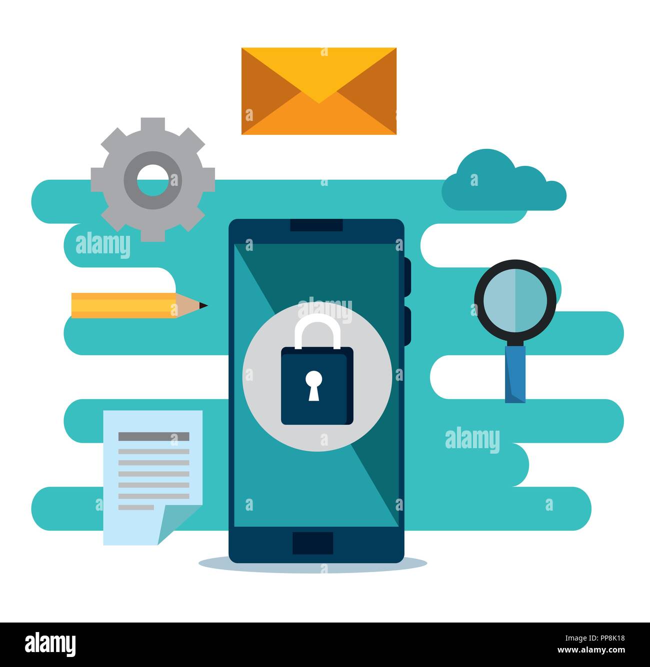 smartphone with connectivity 5g technology Stock Vector Image & Art - Alamy