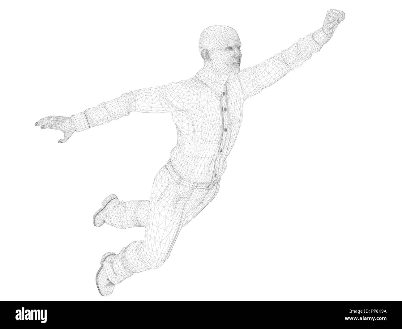 Flying Human Drawing