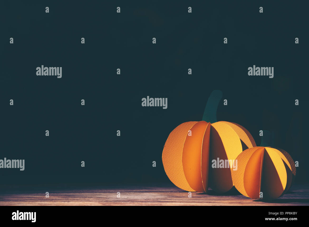 Halloween holiday background with paper craft Stock Photo - Alamy