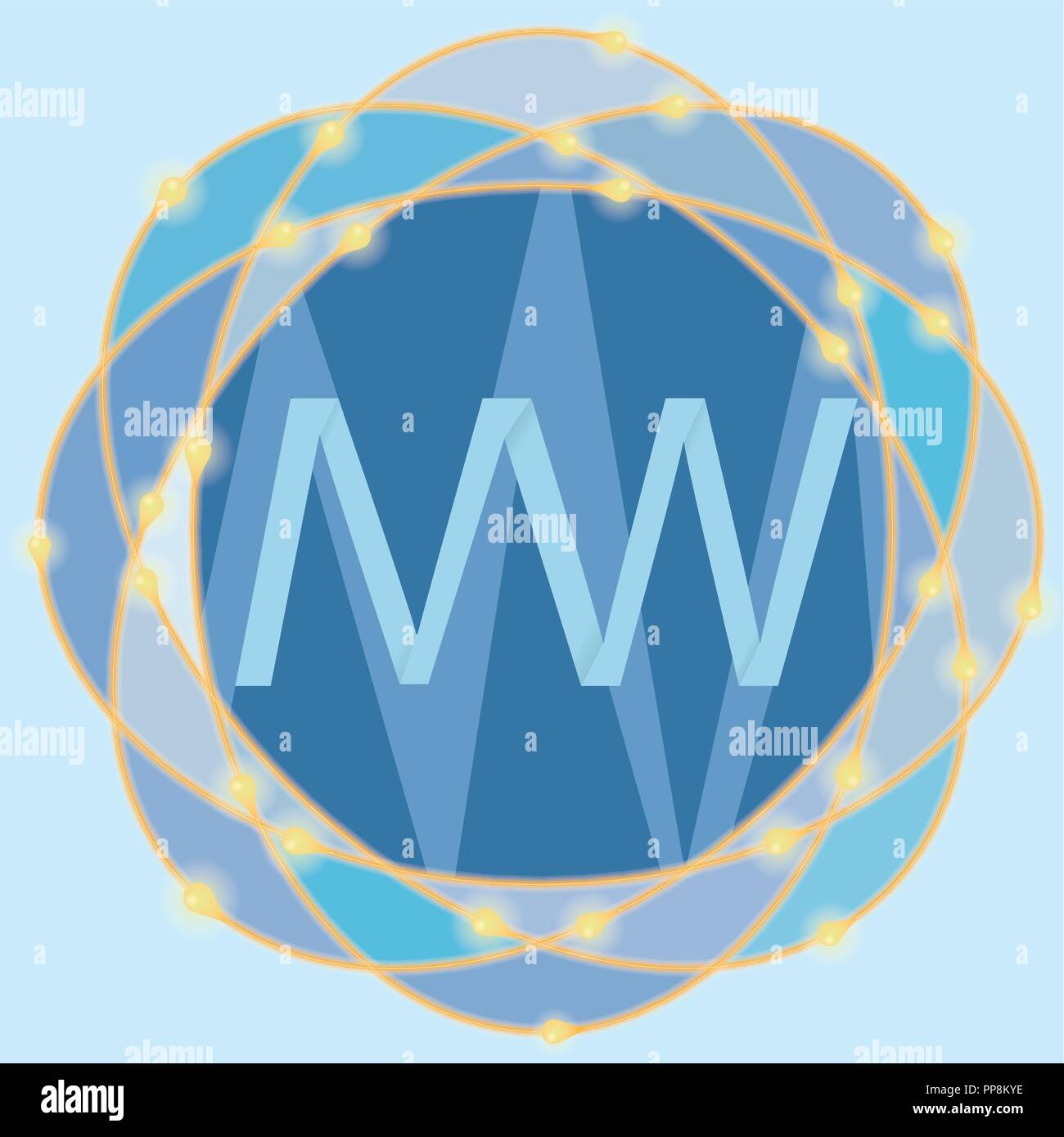 Decorative logo with the letters M and W. Vector illustration Stock ...