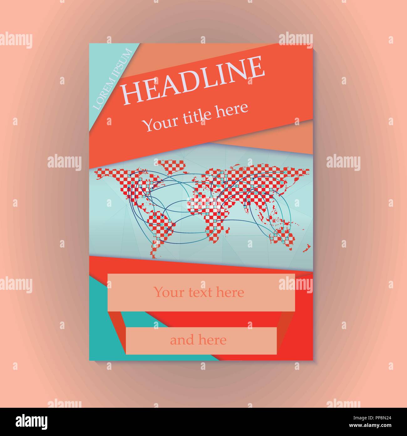 Brochure with world map. Template for your information Stock Vector ...