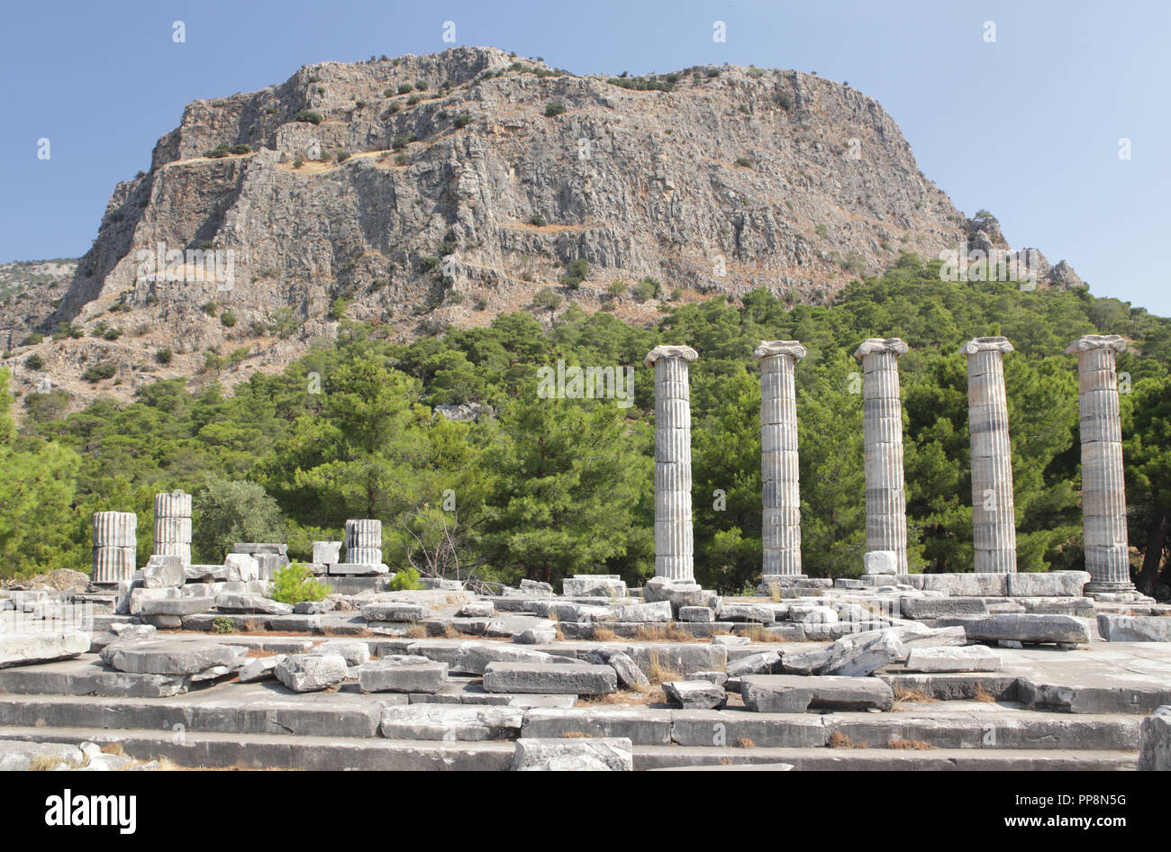 Ruins of ancient city of Priene, Turkey Stock Photo - Alamy