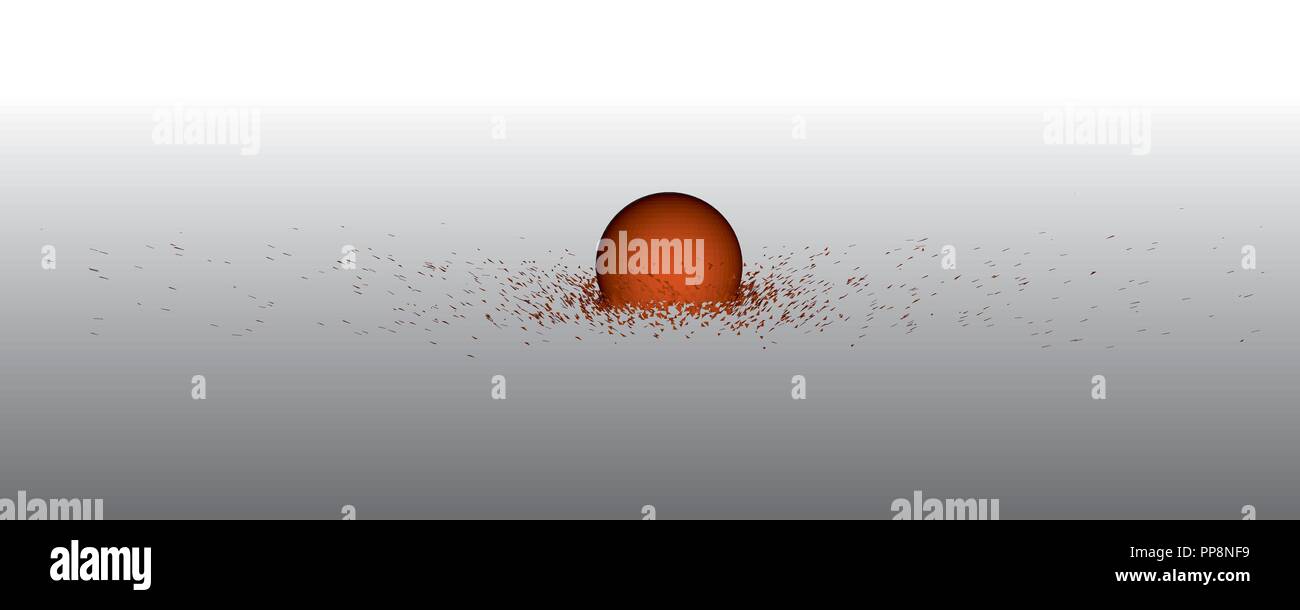 Broken sphere into many fragments 3D. Vector illustration Stock Vector ...