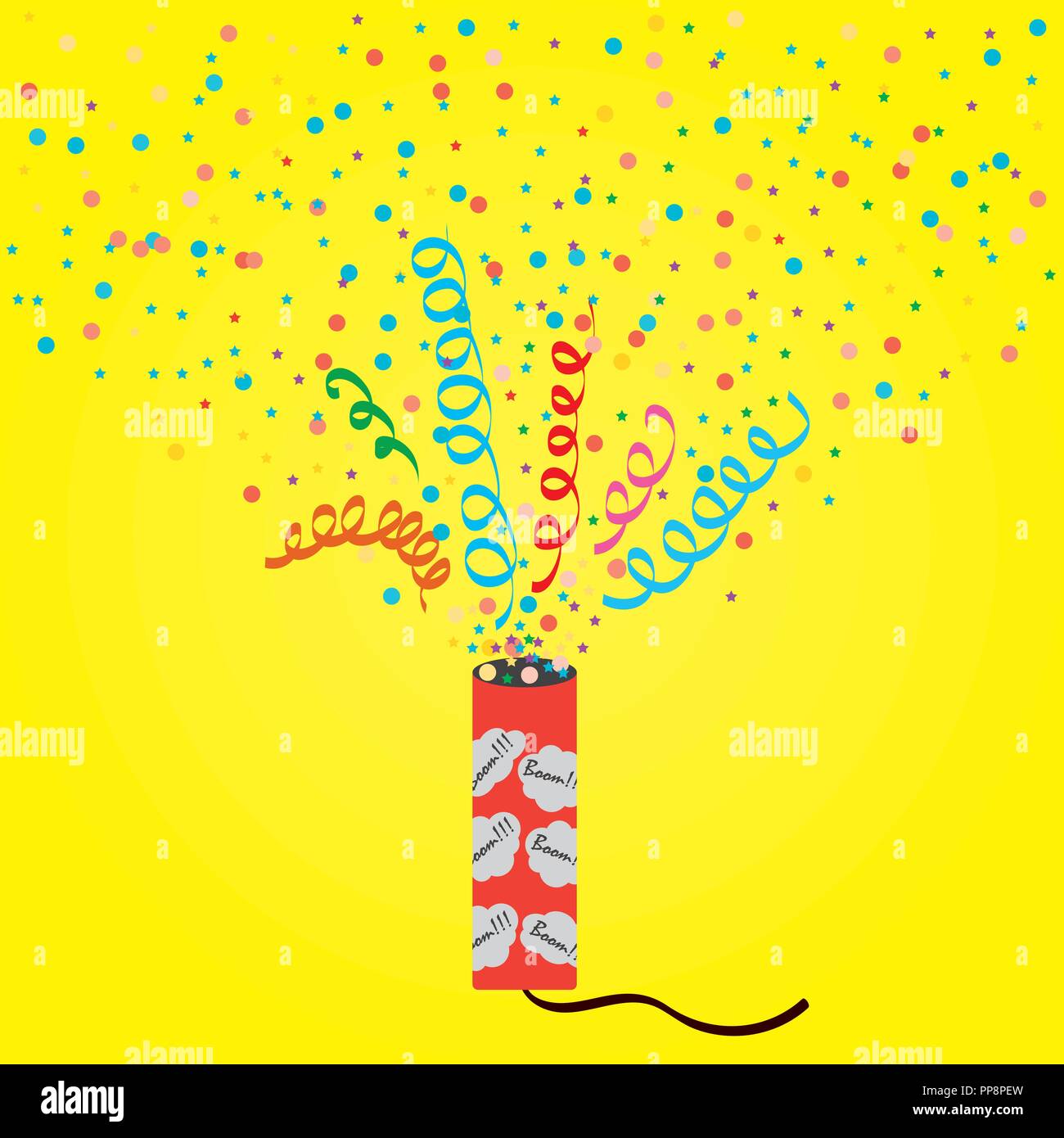 Background with an exploding firecracker. Vector illustration Stock ...