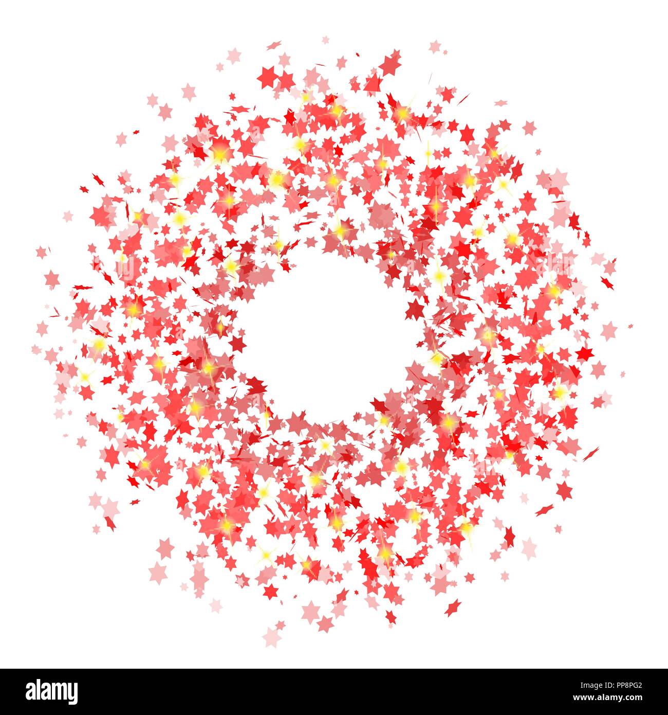 A pattern with stars in the form of a circle. Background with luminous ...