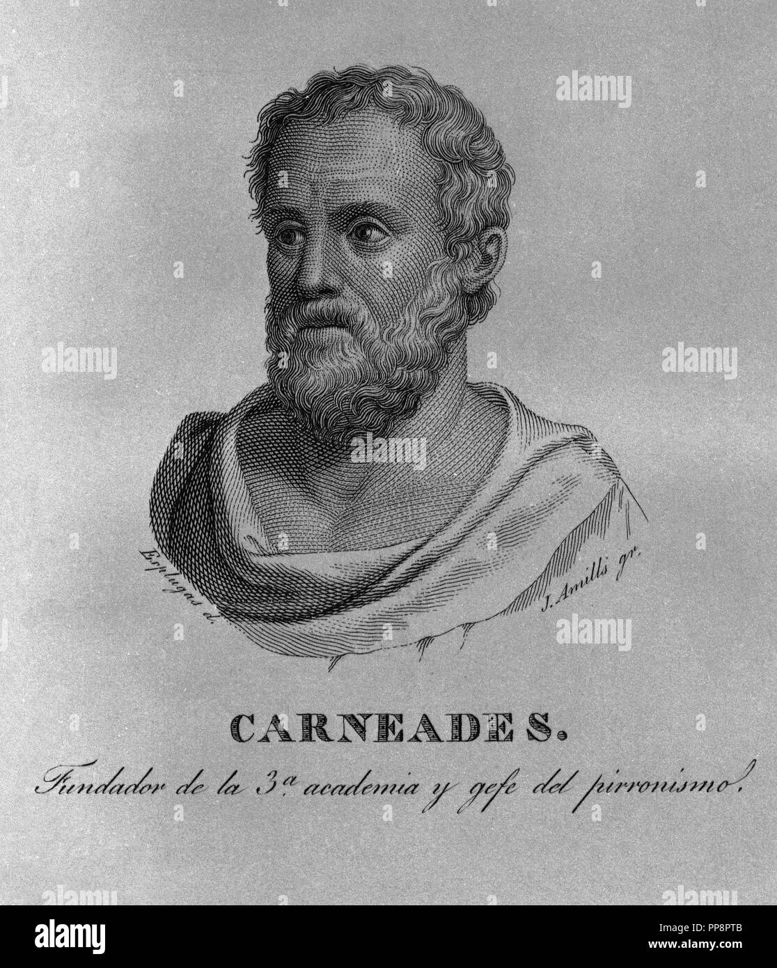 RETRATO DE CARNEADES (214/129 A.C) - FILOSOFO GRIEGO - FUNDADOR DE LA ...