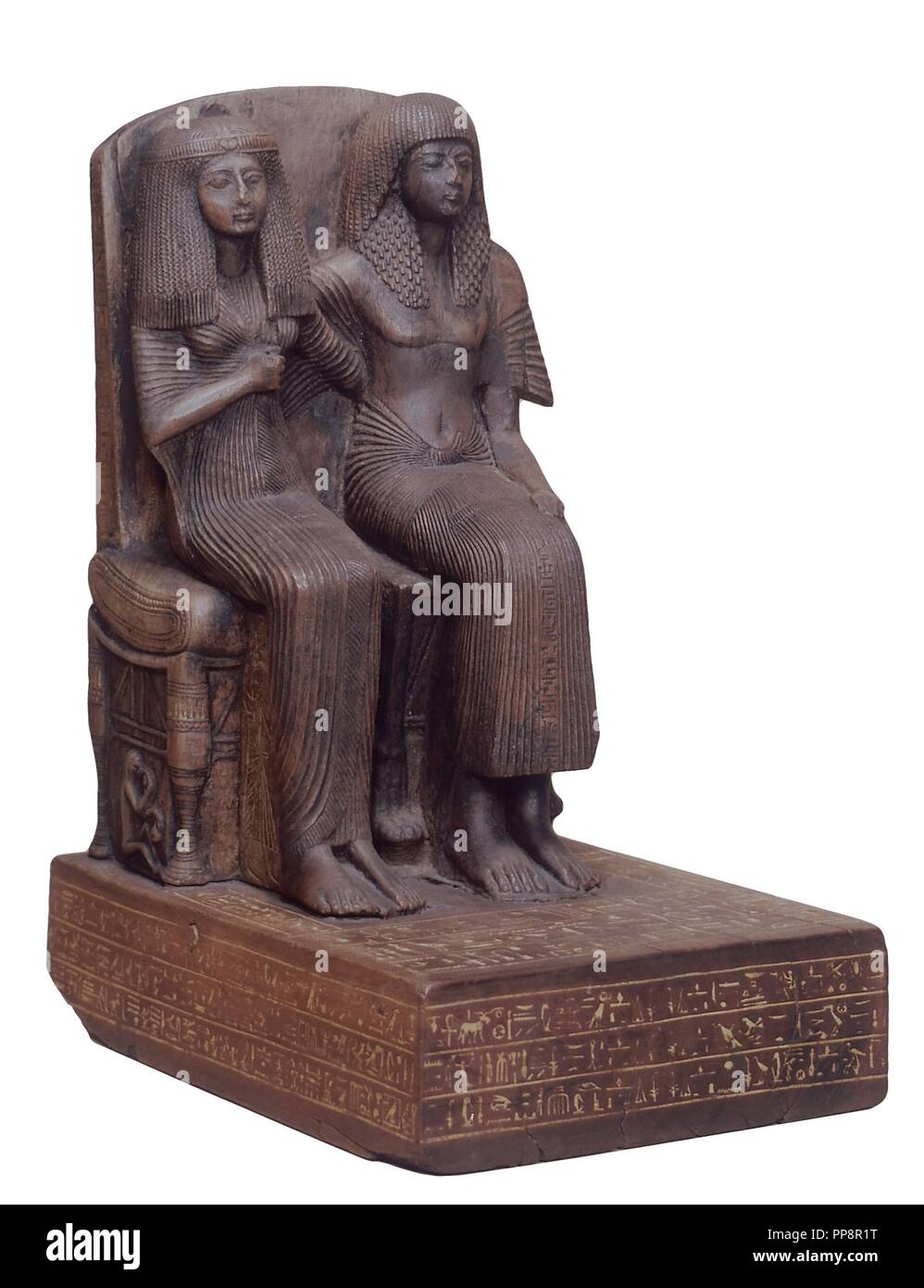 GRUPO DE AMENEMOPE CON SU MUJER. DINASTIA XIX. MADERA, ALTURA 33 CM ...