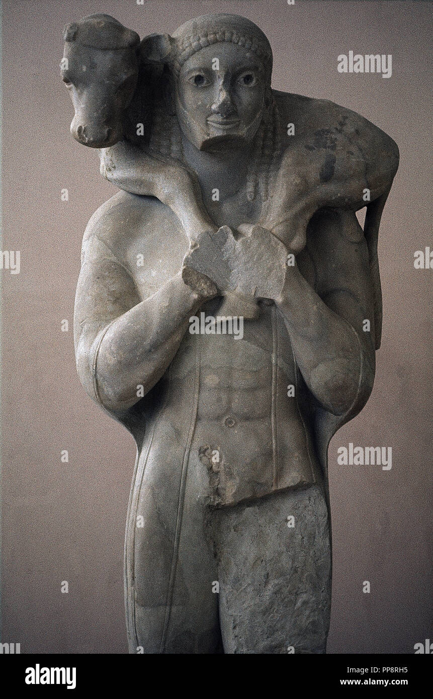 EL MOSCOFORO - 570 AC. Location: MUSEO DE LA ACROPOLIS. ATHENS Stock ...