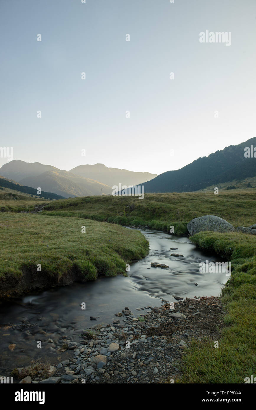 River in Baqueira in Summer, Valle de Aran. Spain Stock Photo - Alamy