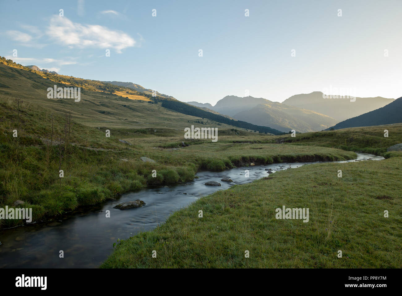 River in Baqueira in Summer, Valle de Aran. Spain Stock Photo - Alamy
