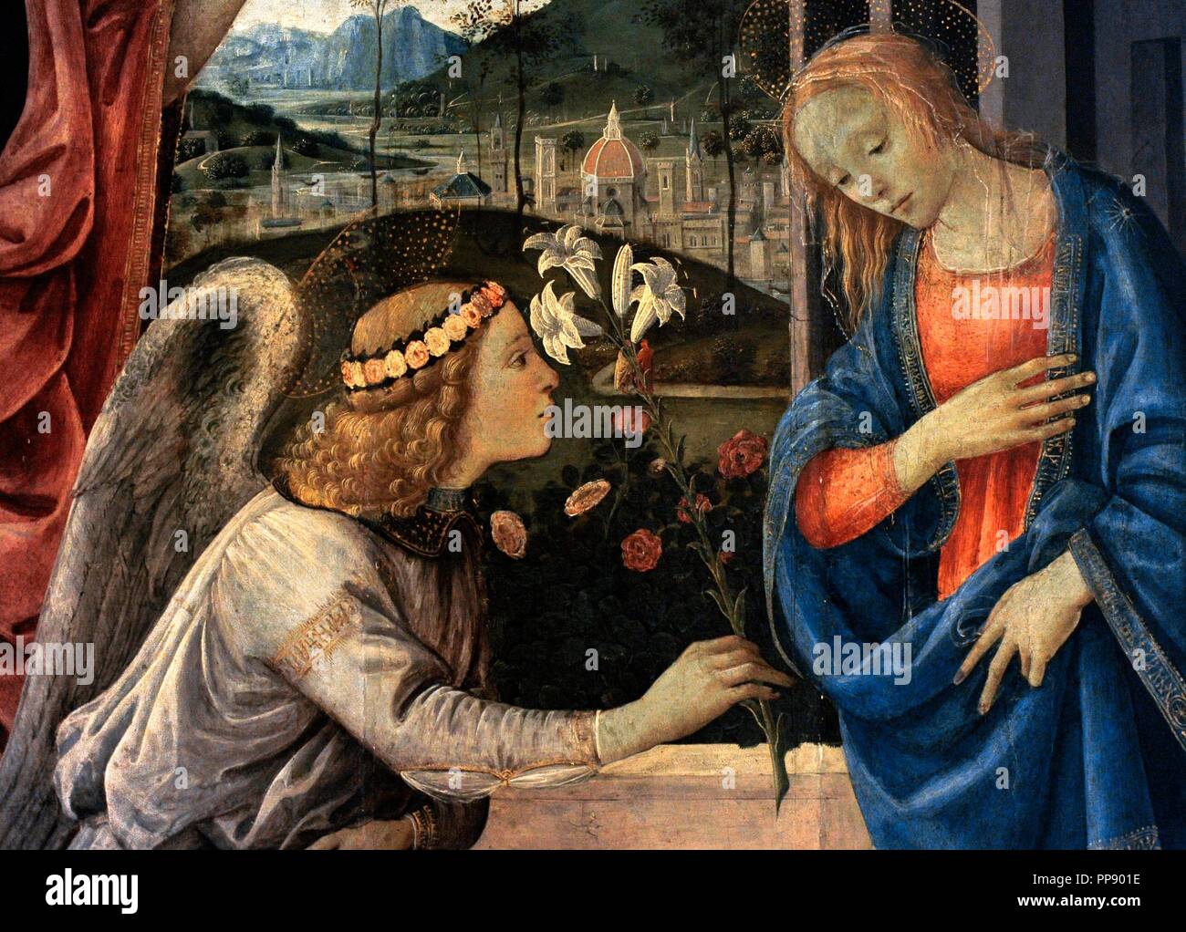 Filippino Lippi (1457-1504). Italian painter. Annunciation with the Saints John the Baptist and ...