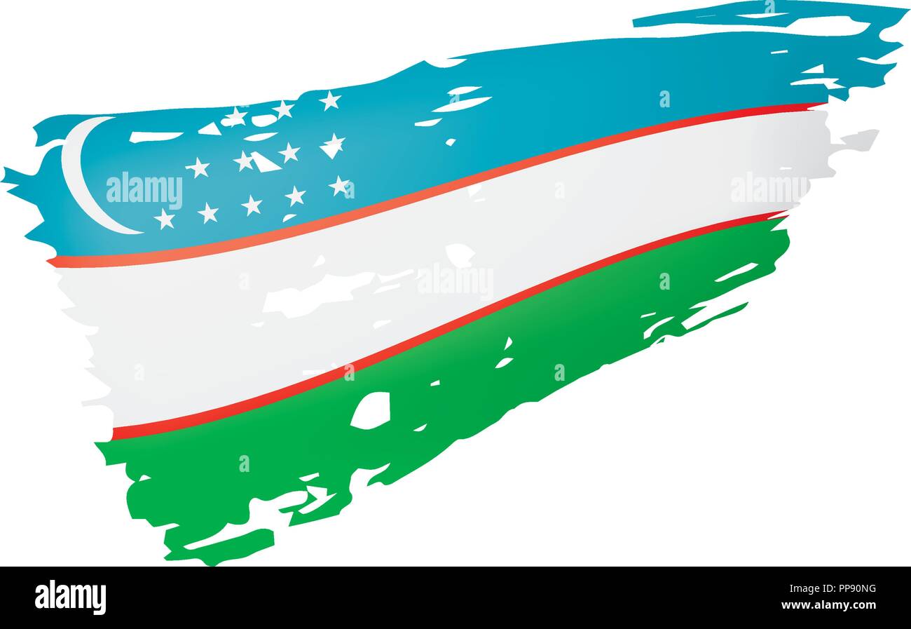 Uzbekistan flag, vector illustration on a white background Stock Vector ...