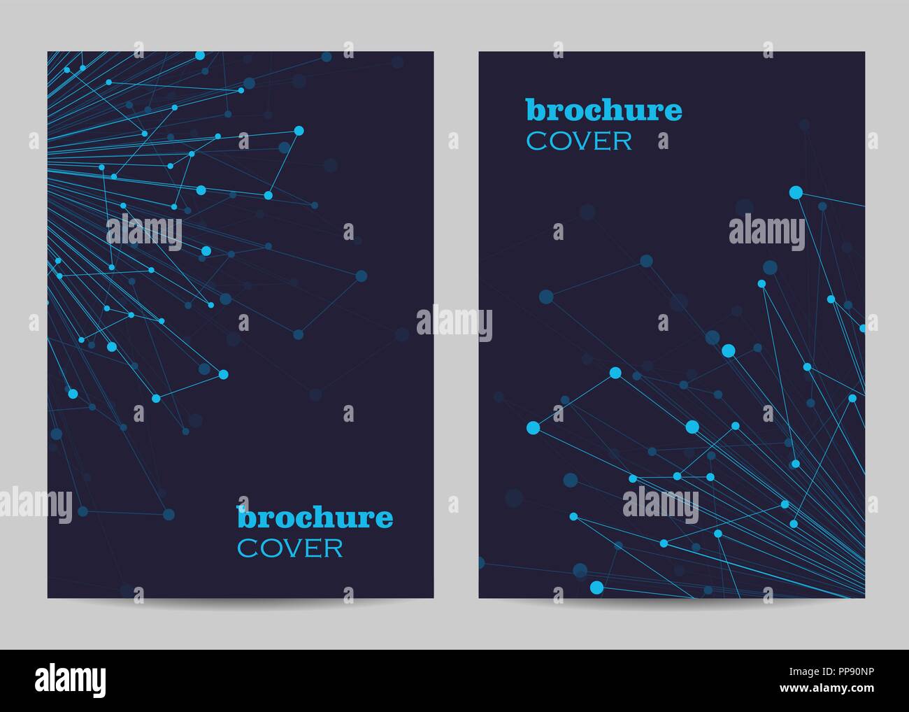 Brochure Template Layout Design Abstract Geometric Background With Connected Lines And Dots