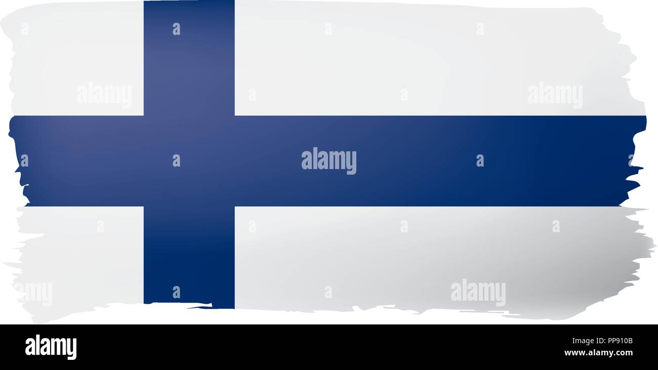 Finland flag, vector illustration on a white background Stock Vector ...