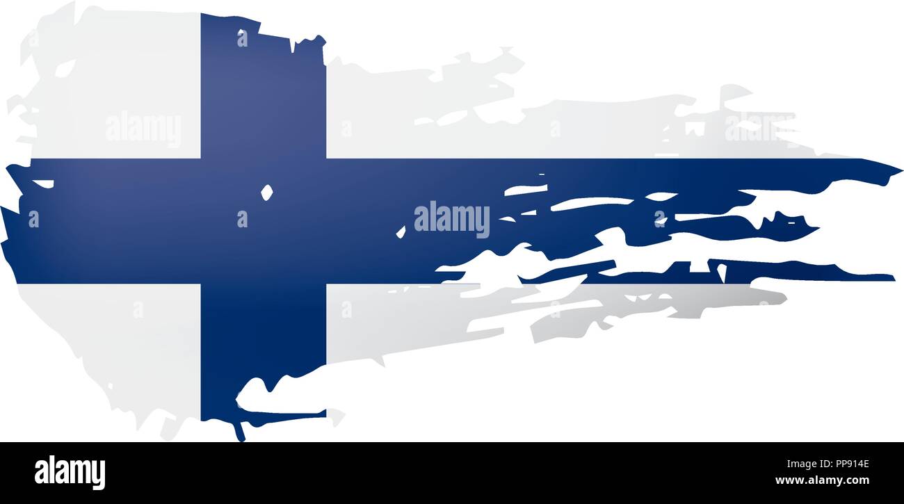 Finland flag, vector illustration on a white background Stock Vector ...