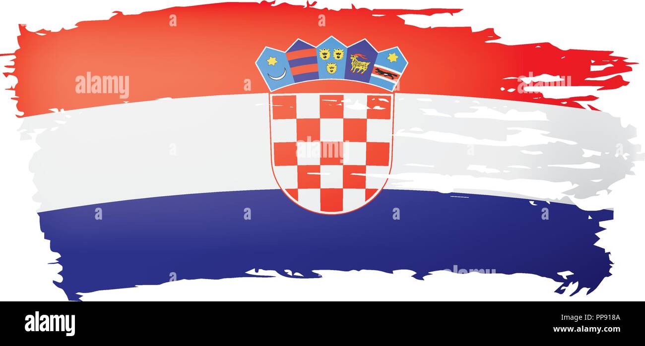 Croatia flag, vector illustration on a white background Stock Vector ...