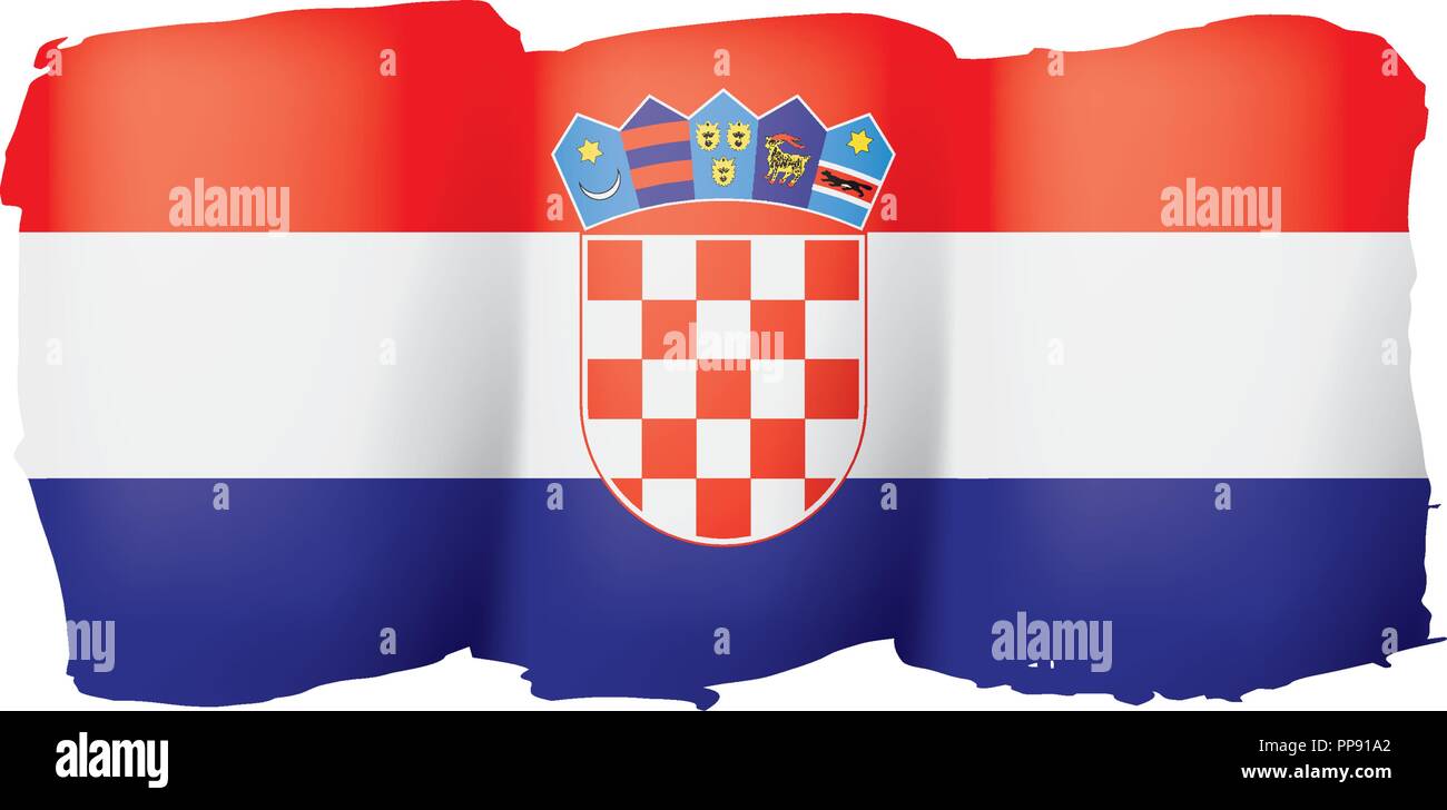 Croatia flag, vector illustration on a white background Stock Vector ...