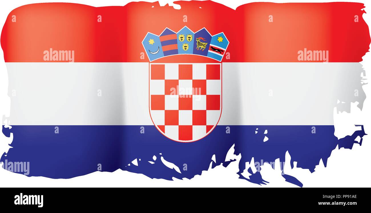 Croatia flag, vector illustration on a white background Stock Vector ...