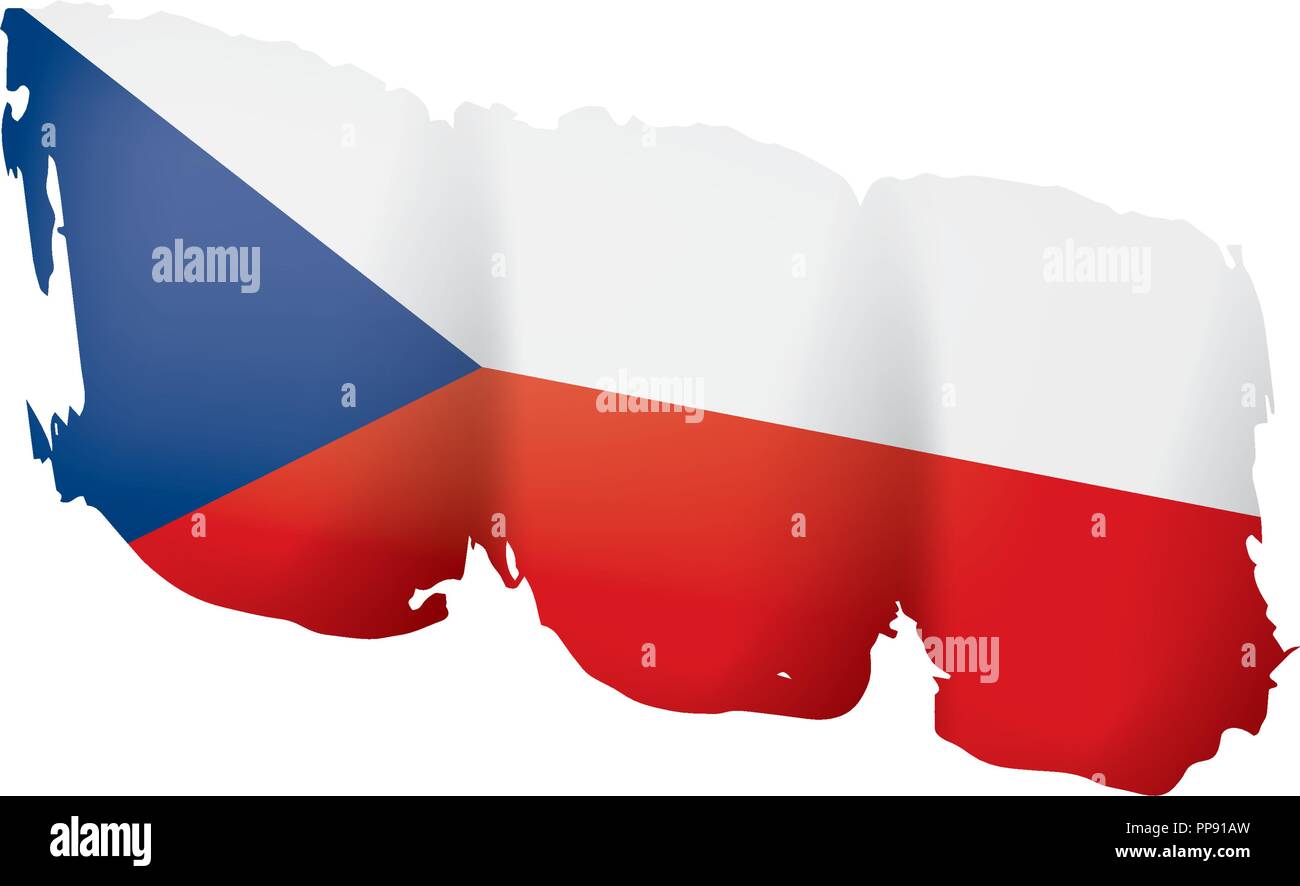 Czechia flag, vector illustration on a white background Stock Vector ...