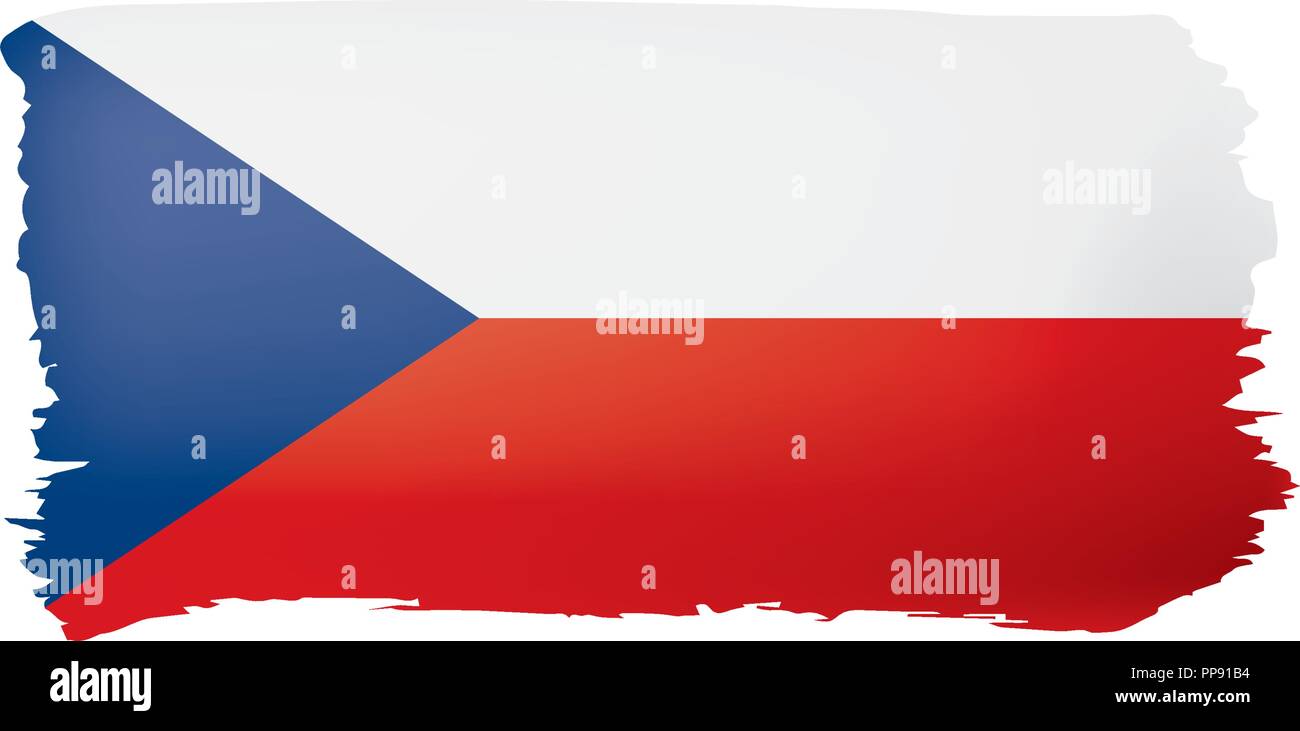 Czechia flag, vector illustration on a white background Stock Vector ...