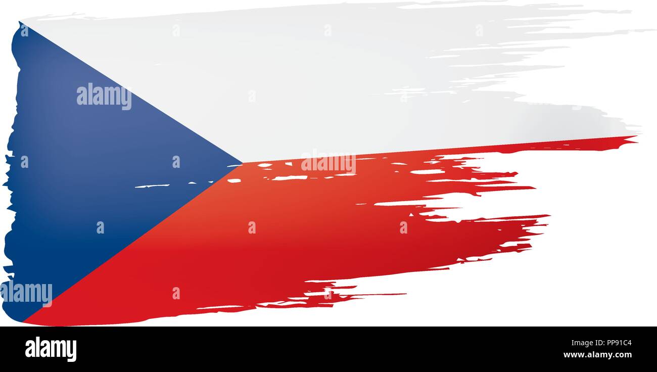 Czechia flag, vector illustration on a white background Stock Vector ...