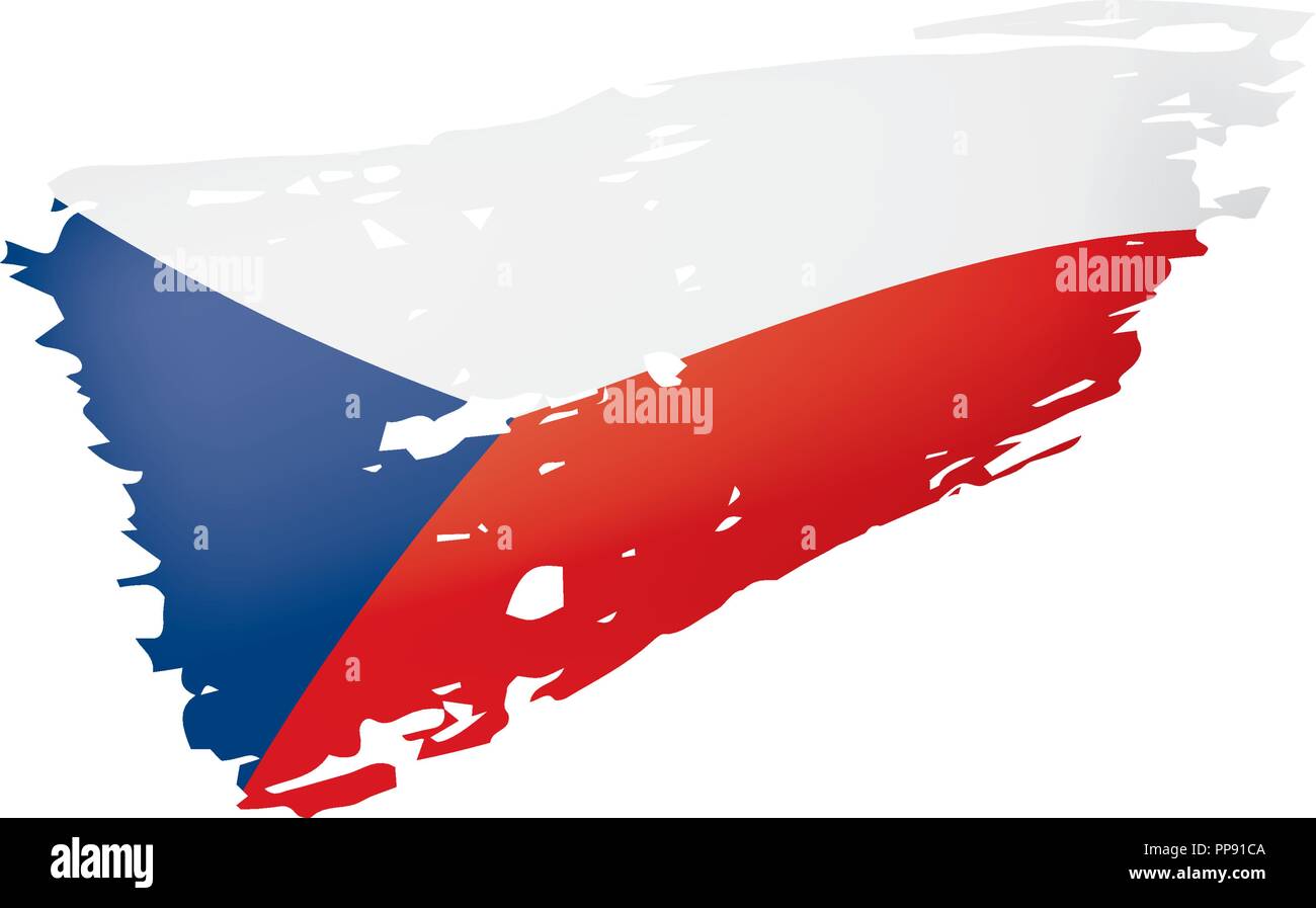 Czechia flag, vector illustration on a white background Stock Vector ...