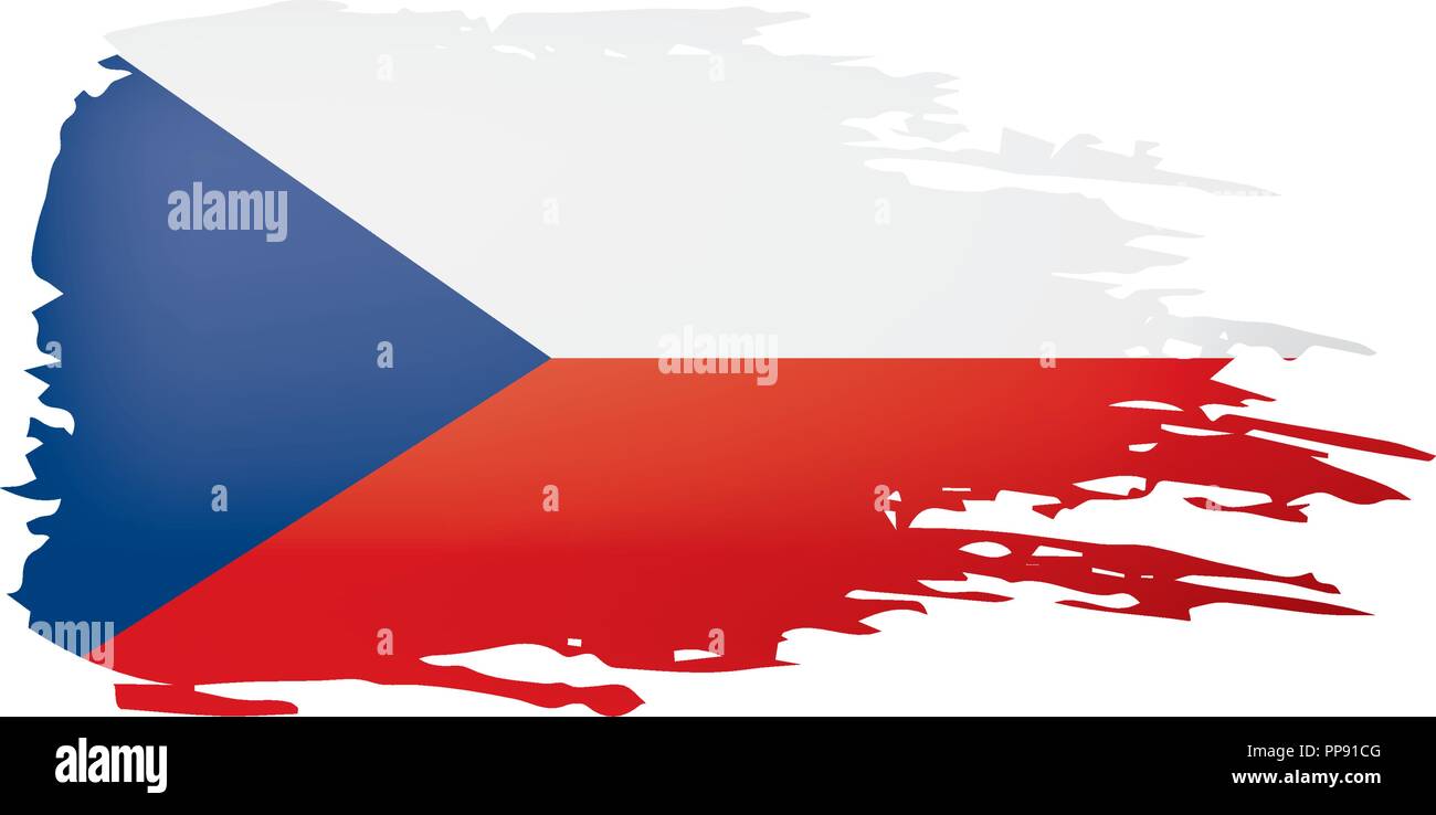 Czechia flag, vector illustration on a white background Stock Vector ...