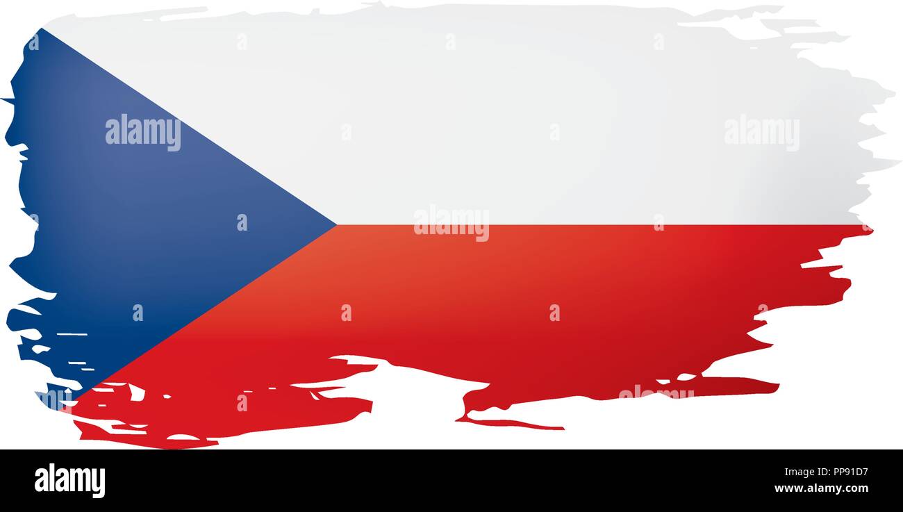 Czechia flag, vector illustration on a white background Stock Vector ...