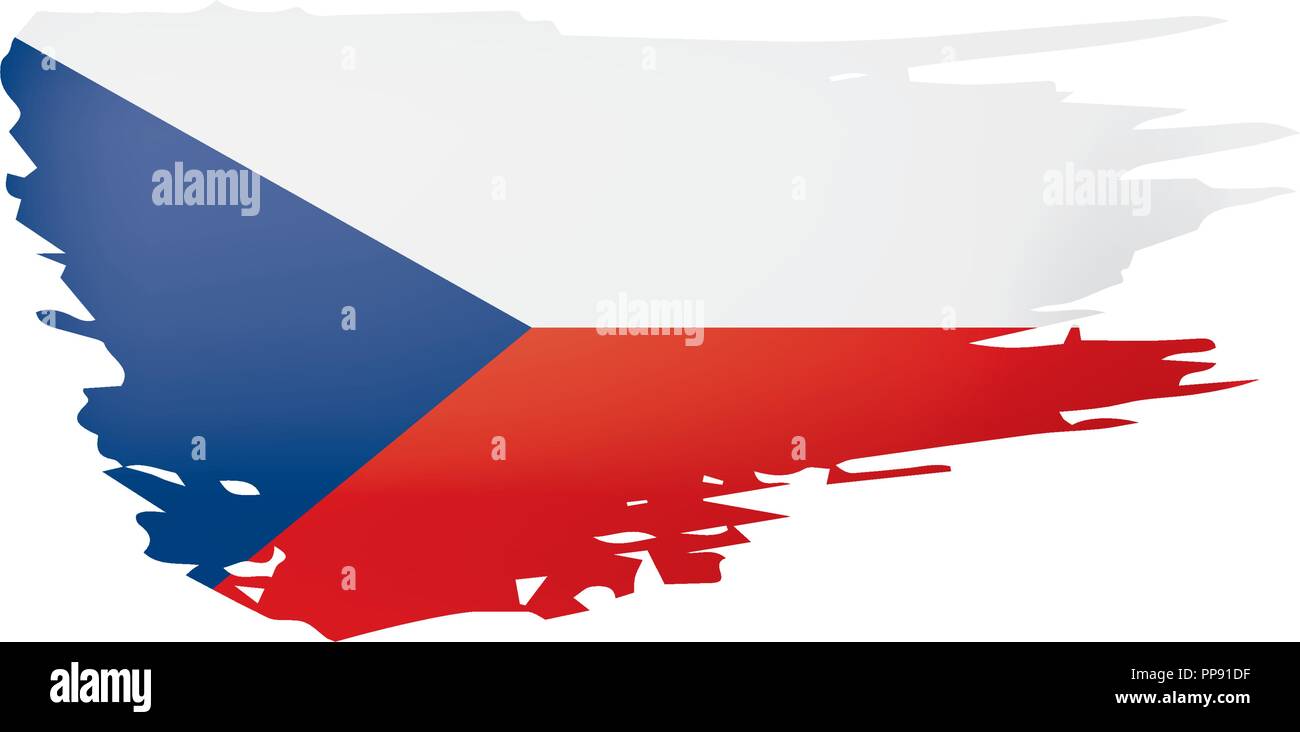 Czechia flag, vector illustration on a white background Stock Vector ...